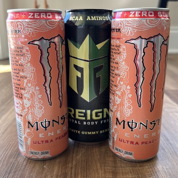 monster | Other | 2 Monster Peachy Keen Energy Drink Reign Fuel White ...